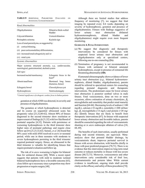 Revised Guidelines For Management Of Antenatal Hydronephrosis Feb 2013 Pdf