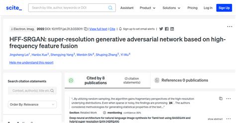 Hff Srgan Super Resolution Generative Adversarial Network Based On High Frequency Feature Fusion