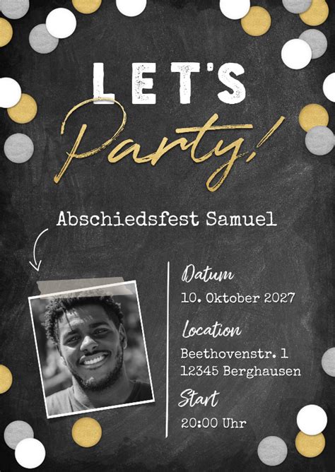 Einladung Zur Abschiedspartylets Party Send A Smile