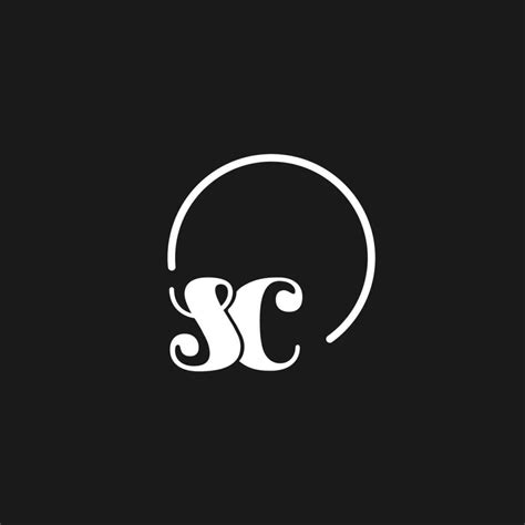 Sc Logo Initials Monogram With Circular Lines Minimalist And Clean