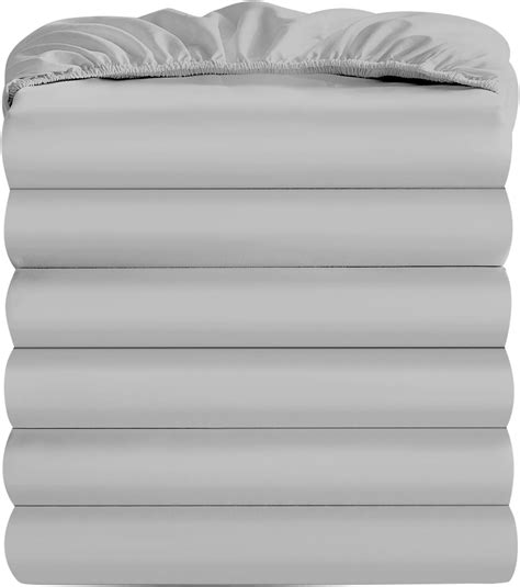 Mapleandstone Twin Fitted Sheet Only Bulk Pack Of 6 Bottom Sheets Premium Soft