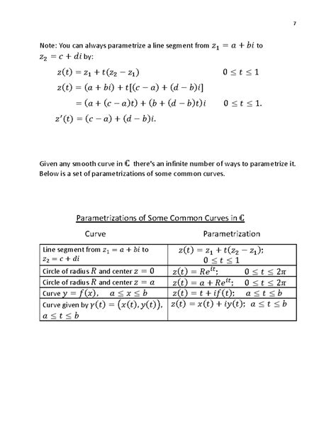 Contour Ii Complex Analysis Note You Can Always Parametrize A Line