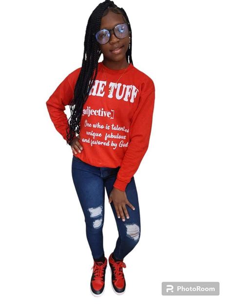 Red She Tuff Definition Sweatshirt She And He Tuff Clothing