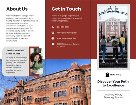 Maroon White College Brochures Template Venngage