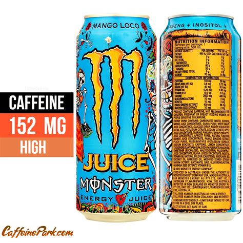 Monster Mango Loco Caffeine Content How Much In 16 Fl Oz