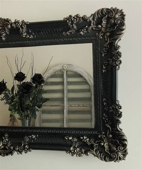 Large Ornate Wall Mirror Baroque Gothic Statement Frame Vintage