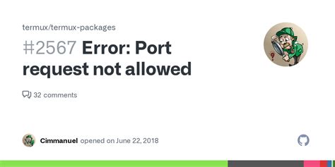 Error Port Request Not Allowed · Issue 2567 · Termuxtermux Packages