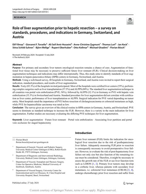 Pdf Role Of Liver Augmentation Prior To Hepatic Resection A Survey