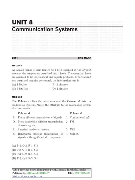Communication Systems With Solutions Pdf Frequency Modulation Sampling Signal Processing