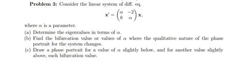 Solved Problem 3 Consider The Linear System Of Diff Eq