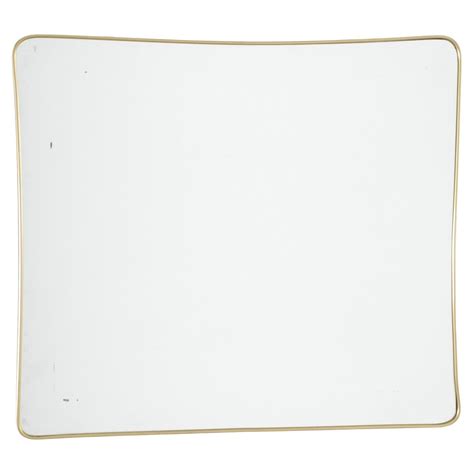 John Stuart Arched Brass Framed Mirror In Open Rectangular Frame For