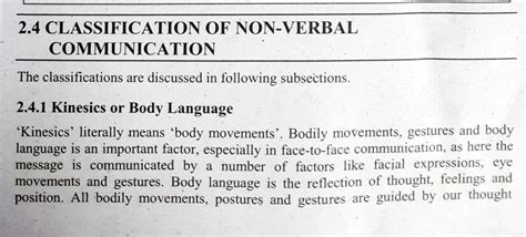 Solution Classification Of Non Verbal Communication Studypool