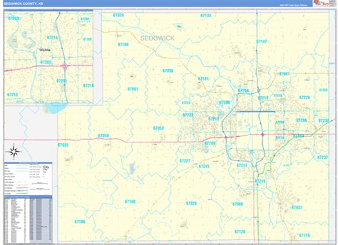 Sedgwick County Ks 5 Digit Zip Code Maps Basic