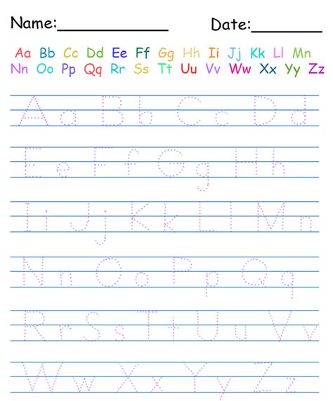 Alphabet Writing Practice Printable