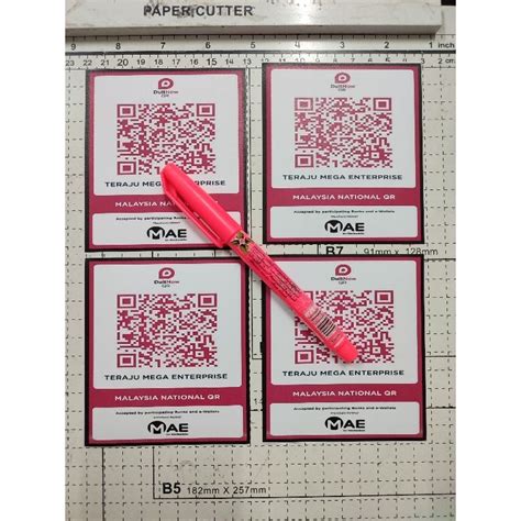 1side X 4pcs Qr Code Laminate Untuk Peniaga Shopee Malaysia