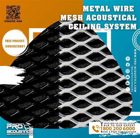 Metal Wire Mesh Acoustical Ceiling System Auditorium Works