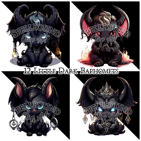 Chibi Dark Baphomet Digital Clipart Commercial Use Instant Download Pagan Clip Art Png Etsy