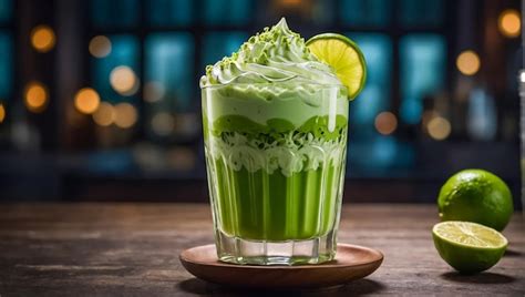 Premium Photo Matcha Cocktail In A Glass