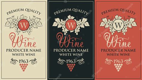 Premium Vector Wine Labels Set Premium Vector Wine Labels Set