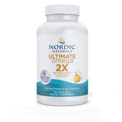 Nordic Naturals Ultimate Omega 2x Lemon Flavor 2150mg Omega 3 120