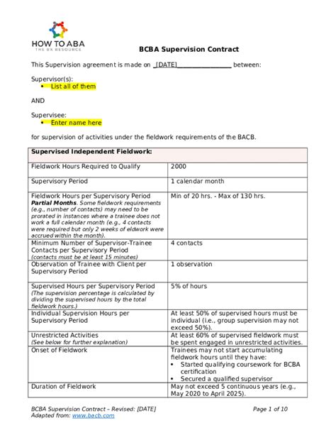 Final Fieldwork Verification Individual Supervisor Doc Template