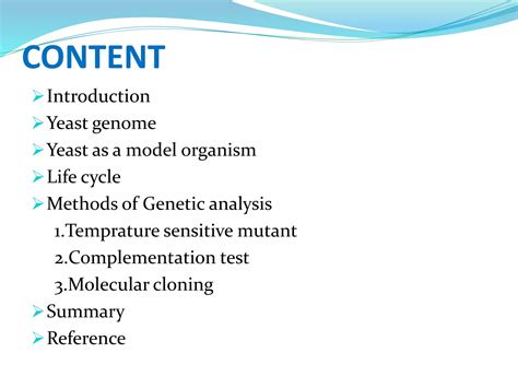 Genetic Analysis Of Yeast Ppt Biological Sciences Science