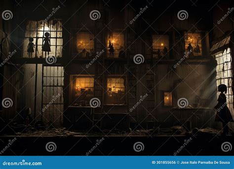 Creepy Dollhouse Shadows Shadows Cast On A Stock Illustration