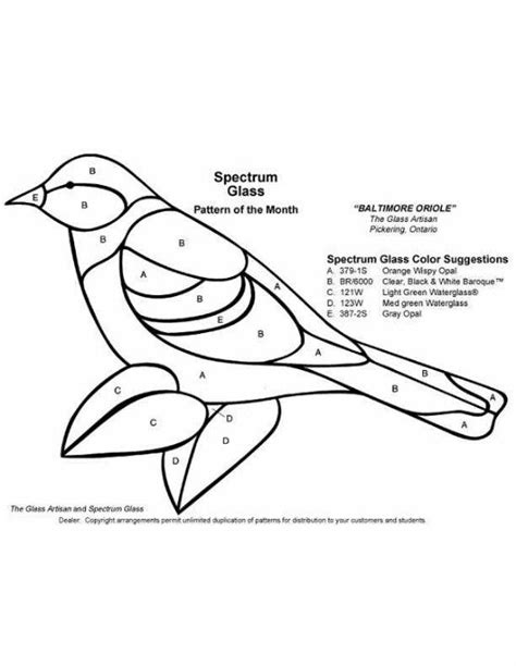 Simple Bird Stained Glass Pattern Glass Designs