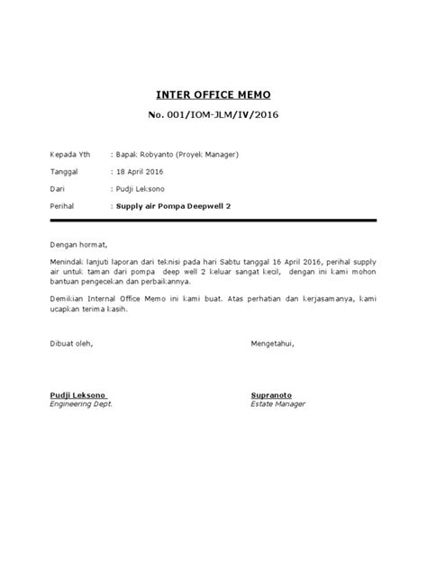 Inter Office Memo 001 Pdf