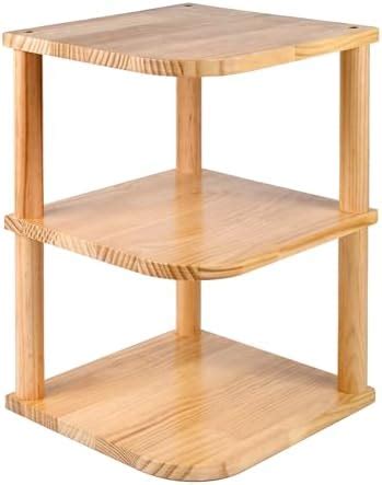 Renook 3 Tier Corner Shelf Organizer Wooden Desktop Stand