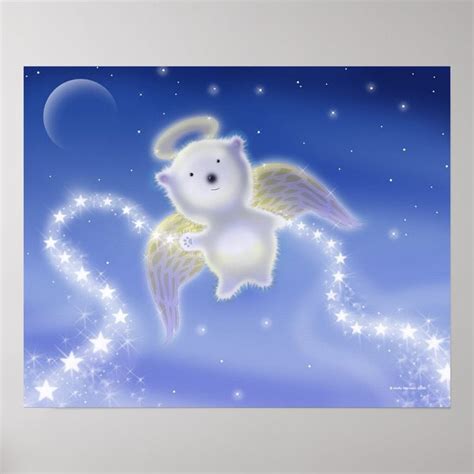 Cute Polar Bear Angel Cub Holiday Poster Zazzle
