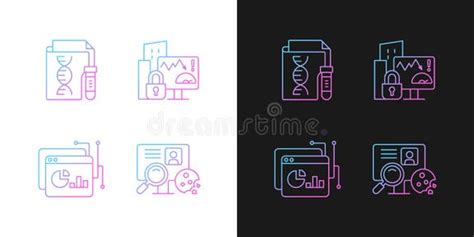 Sensitive Data Types Gradient Icons Set For Dark And Light Mode Stock