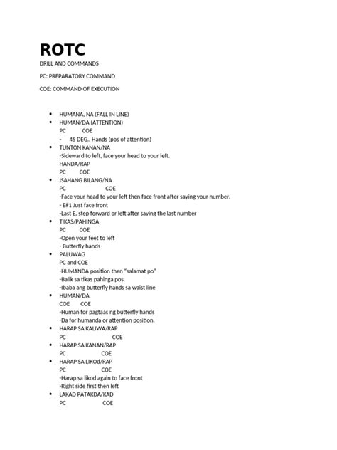 Rotc Drill Commands Guide Pdf