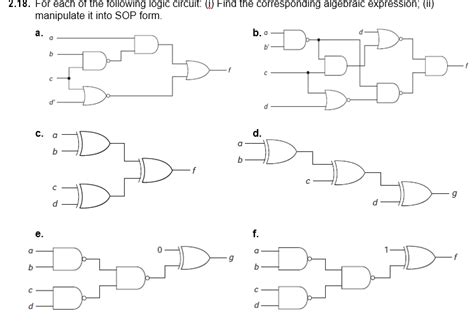 solved 2 18 for each of the following logic circuit 0