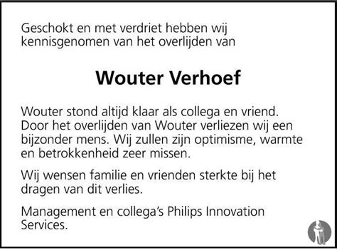 Wouter Verhoef 08 03 2012 Overlijdensbericht En Condoleances Mensenlinq Nl