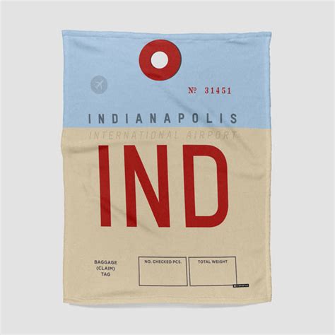 Throw Blanket Ind Airport Code Pattern