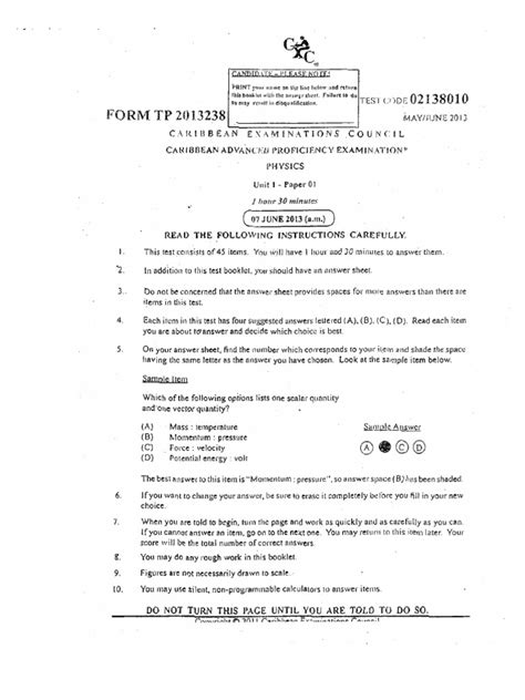 Physics 2013 U1 P1 Pdf Force Mass