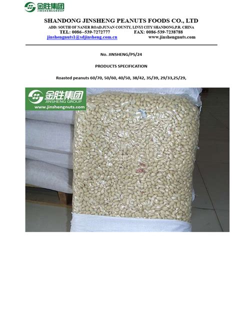 Roasted Peanuts Specification Pdf Nut Fruit Peanuts