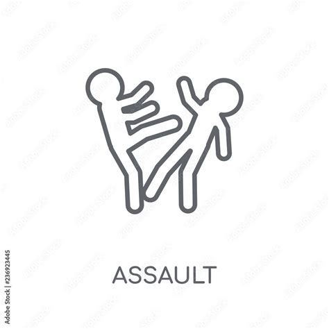 Assault Linear Icon Modern Outline Assault Logo Concept On White