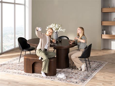 Extendable Round Table With Bench Transformer Table