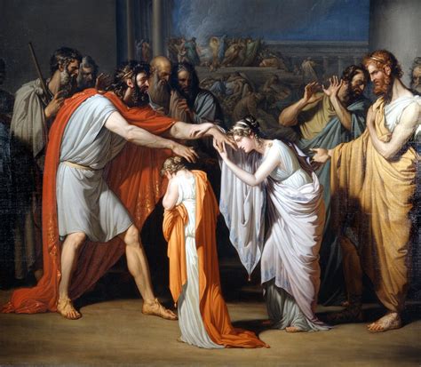 Blind Oedipus Meets His Daughters By Giuseppe Bossi