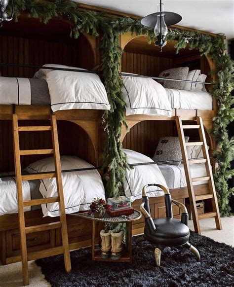 Rustic Wood Bunk Beds With White Bedding Vintage Bunk Beds Bunk Bed