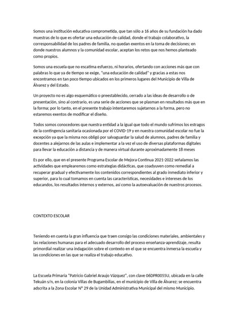 Contexto Escolar Pdf Escuelas Educación Primaria