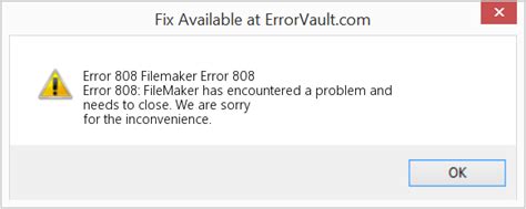 How To Fix Error 808 Filemaker Error 808 Error 808 Filemaker Has