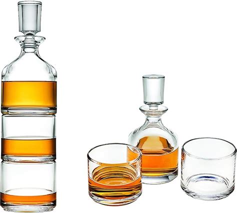 Godinger Stackable Whiskey Decanter And Whisky Glasses 3