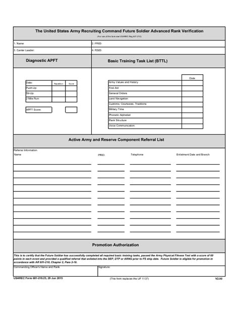 Usarec Form 601 21023 Fill Out Sign Online And Download Fillable