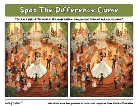 Spot The Difference Wedding Games World Of Printables