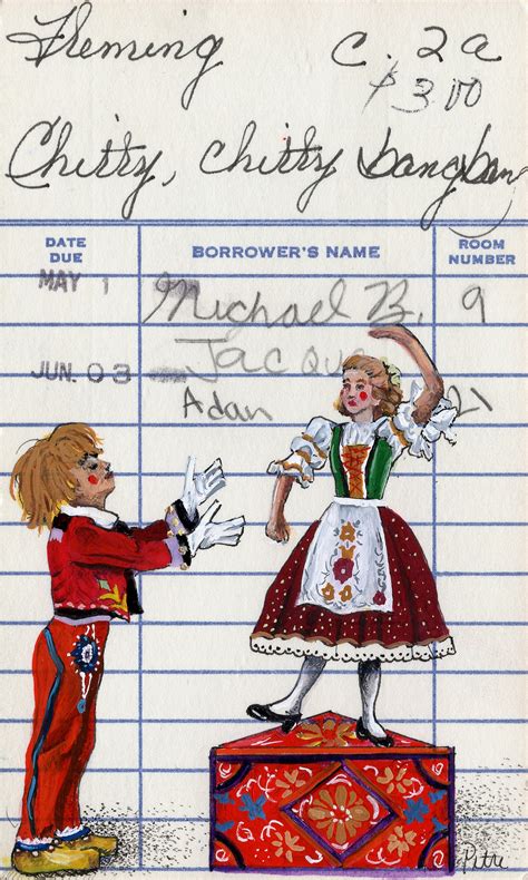 Ian Flemings Chitty Chitty Bang Bang Upcycled Library Card Print Etsy