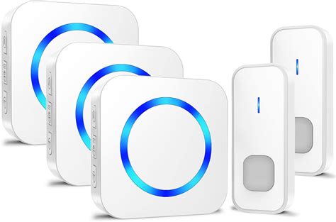 Sonnette De Porte Sans Fil Avec 2 Transmetteur Et 3 Récepteur Enfichable Carillon De Porte D