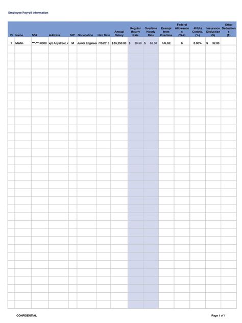 Printable Payroll Forms